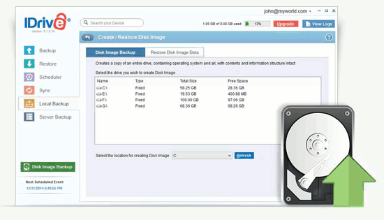 IDrive Launching Disk Image Backup - StorageNewsletter