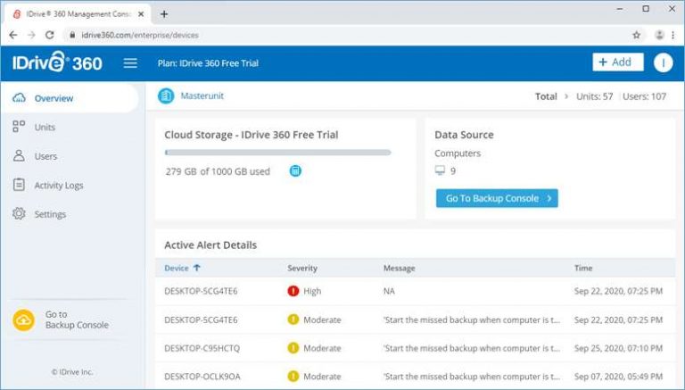 IDrive Online Backup 360 Enterprise-Scale Endpoint Cloud Backup - StorageNewsletter