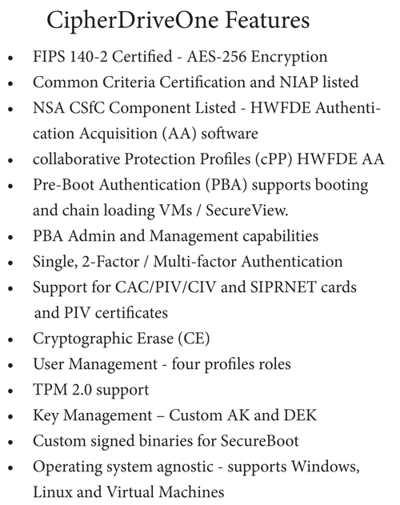 CipherDriveOne Hardware Full Disk Encryption - Authorization ...