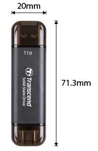 Transcend ESD310C Up to 1TB Compact Flash Drive with USB Type-A and ...