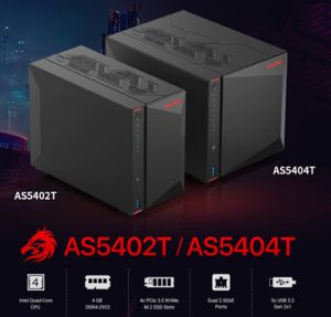 Asustor 2-Bay AS5402T and 4-Bay AS5404T Desktop NAS with 4xM.2 Slots ...