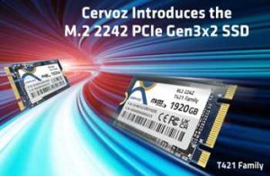 Cervoz M.2 2242 PCIe Gen3x2 NVMe Up to 1,920GB SSD - StorageNewsletter