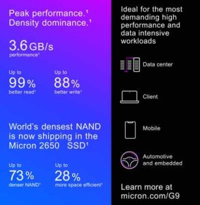 Micron in Volume Production of 9th-Gen NAND Flash Technology and 2650 ...