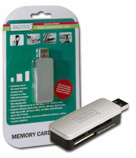 Digitus USB Card Reader Supports SDHC Card Format - StorageNewsletter